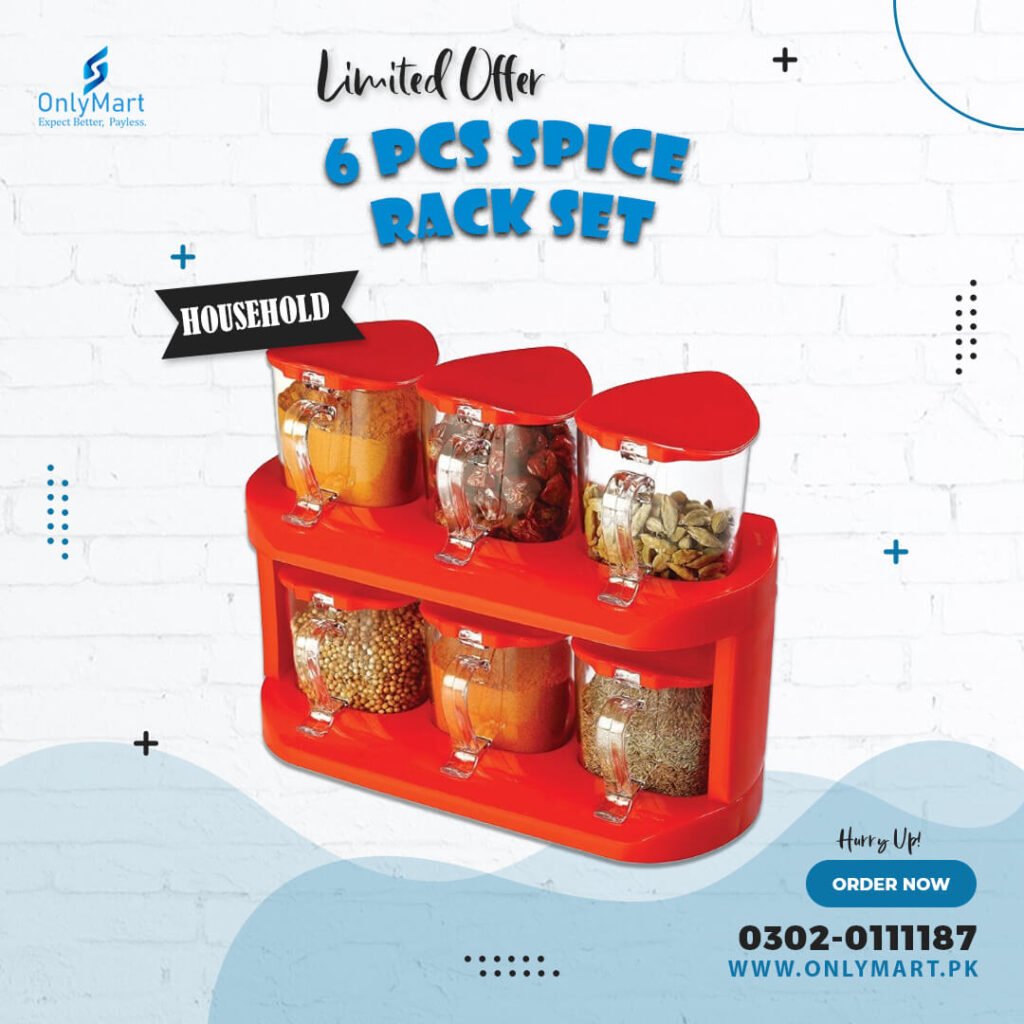 6 Pcs Spice Rack Set - Only Mart - Fashion Style Seasoning!
